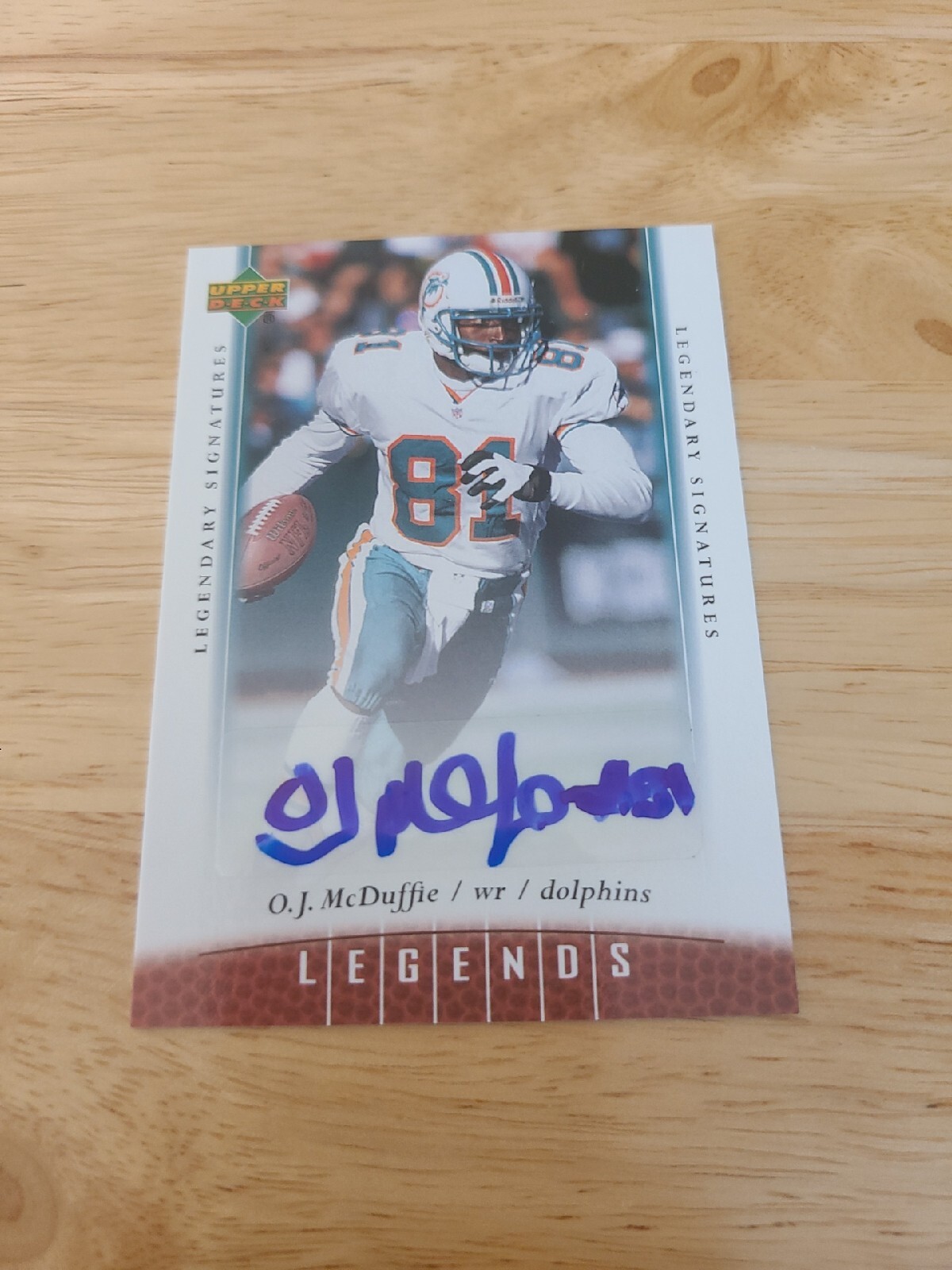 2006 UD Legends Legendary Signatures OJ McDuffie #8 Autograph Dolphins ...