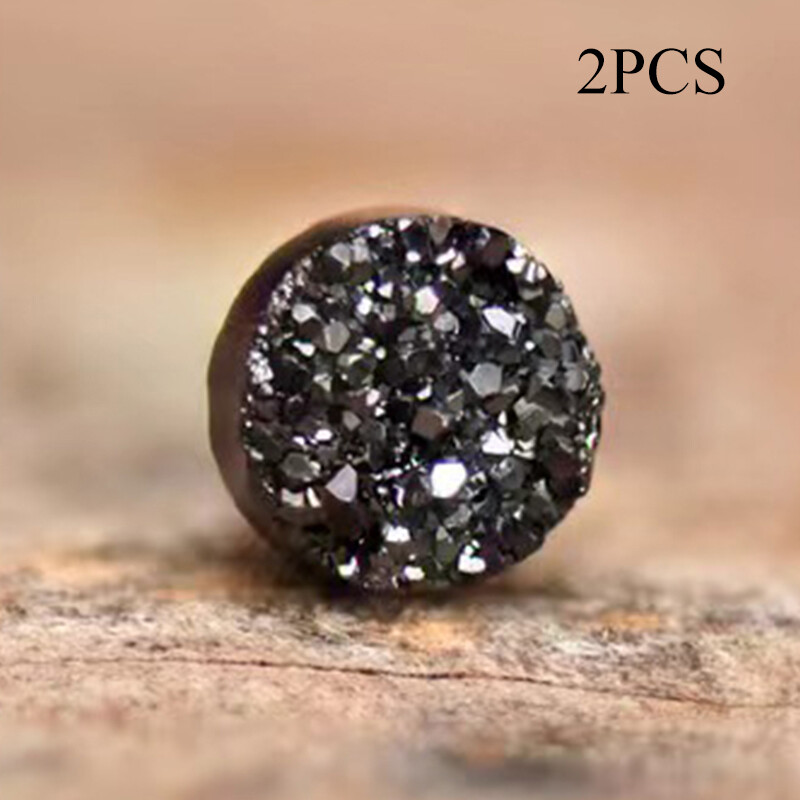 1Pair Punk Fake Round Zircon Non Piercing No Hole Magnet Ear Clip ...