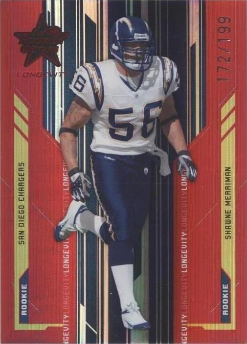 2005 Leaf Rookies & Stars Longevity - Rookie Shawne Merriman #245 Ruby ...