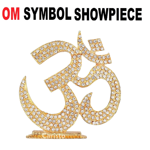 Hindu Religious Symbol OM Idol Gold Metal Statue for Car Home Décor ...