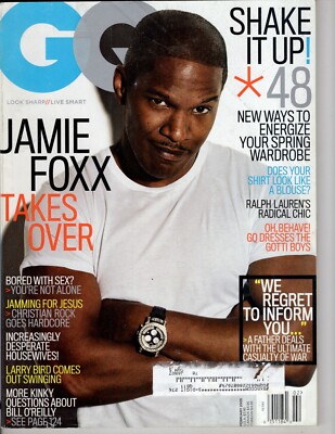 Jamie Foxx Février 2005 GQ Mag Larry Bird Bill O'Reilly | eBay