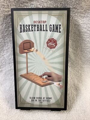 DESKTOP MINI BASKETBALL GAME PORTABLE WOODEN INCLUDES SCORING PINS ...