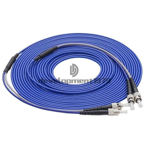 Indoor Armored Fiber Patch Cord Duplex SM ST-ST UPC FTTH Fiber Cable ...
