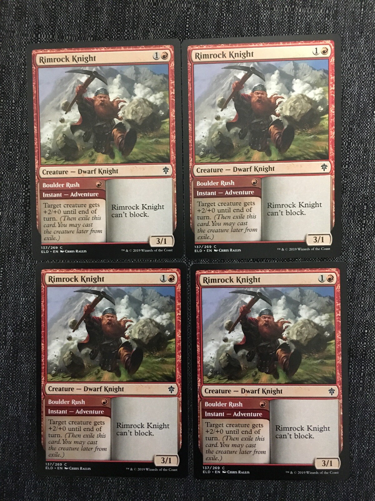 Rimrock Knight - NM - Throne of the Eldraine x4 - MTG - Magic | eBay