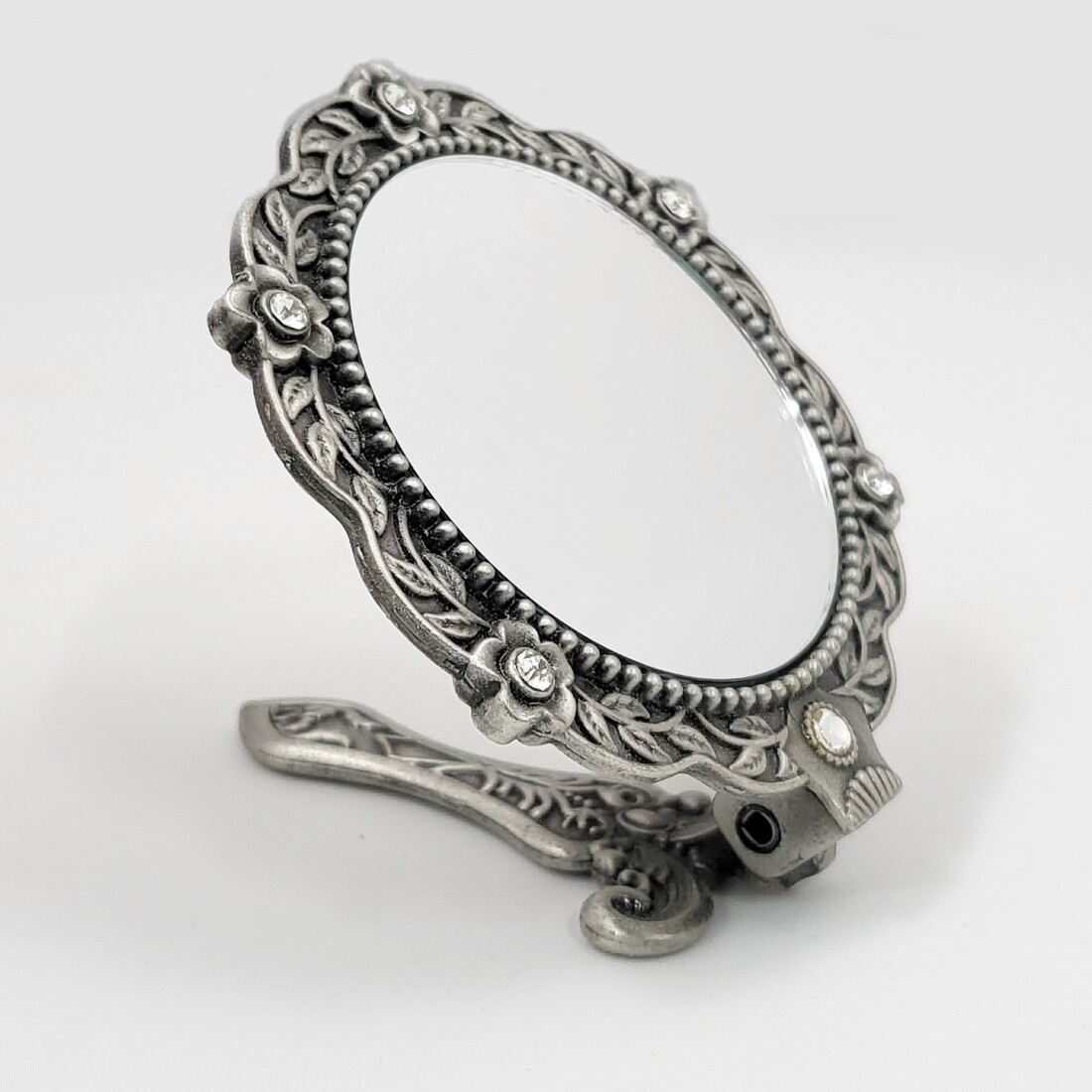 Mini Hand Mirror Vintage Small Folding Round Portable Pocket Size ...