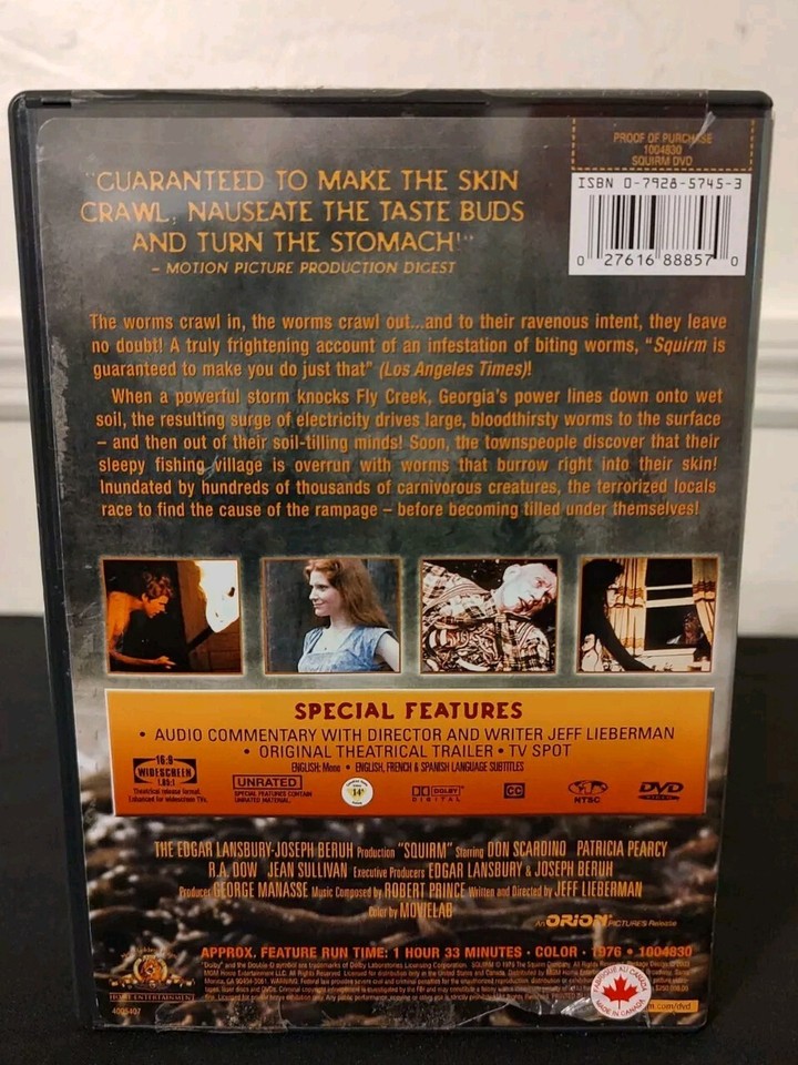 Squirm DVD Horror Video Film 2003 Scary Movie MGM Home | eBay