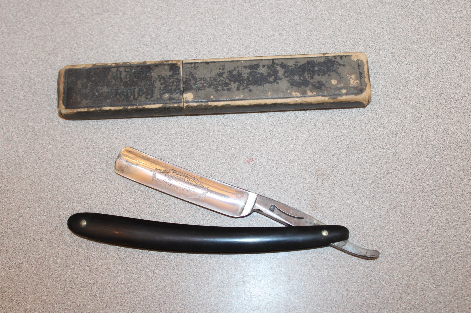 Vintage George Wostenholm &Sons Corporate Mark Original Pipe Razor 5/8 ...