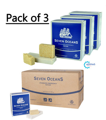 Seven Oceans Emergency Food Ration Biscuits - 1.5kg(3 Packs - 27 Bars ...