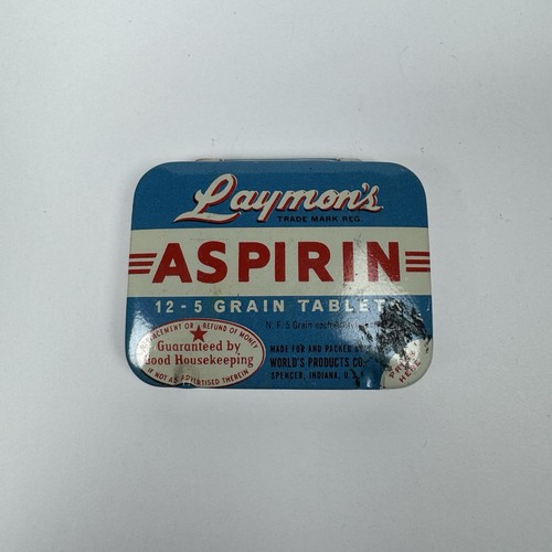 Vintage 1950’s Laymon’s Aspirin Tin Empty Tin Box Collectible | eBay