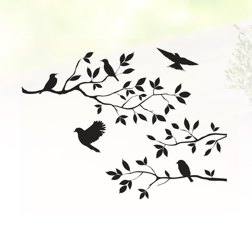Vinyl Wall Decals Removable Tree Branch Birds Sticker Art for Home Wall ...