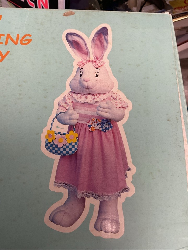 Vintage 36” Standing Easter Bunny Basket Door Greeter K-Mart Rabbit In ...