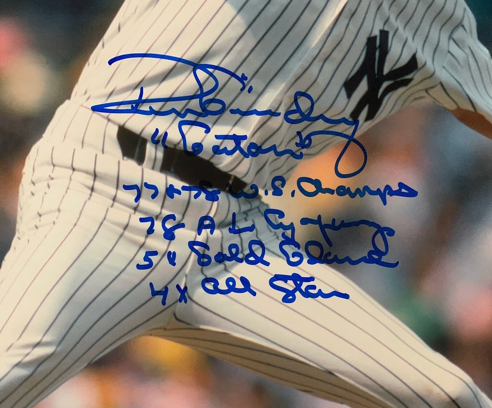 Ron Guidry #49 New York Yankees Autographed 5 Inscription STAT 16x20 ...