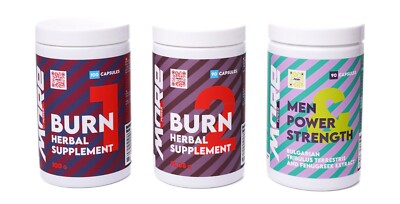 Triple Stack Burn 1, Burn 2, Men Power&Strength 280caps MHN MEGA SALE ...
