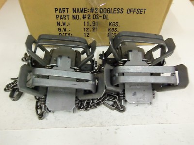 4 Bridger # 2 Dogless Offset 4-COIL Spring Foothold Traps Coyote Fox ...