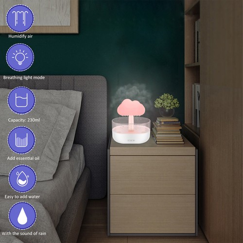 Rain Cloud Humidifier Water Drip 200ml Humidifier 7Light Waterfall ...