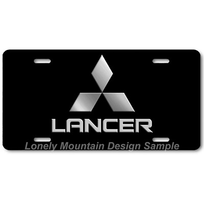 Mitsubishi Lancer Inspired Art on Black FLAT Aluminum Novelty License ...