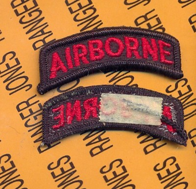 US ARMY AIRBORNE TAB BLACK & RED patch m/e | eBay
