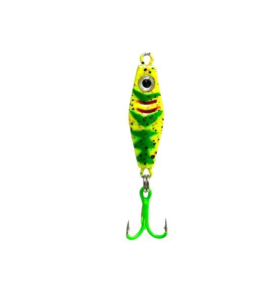 Clam Rattlin PT Spoon 1/8 oz - Glow Chart Koi - Ice Fishing Lure | eBay