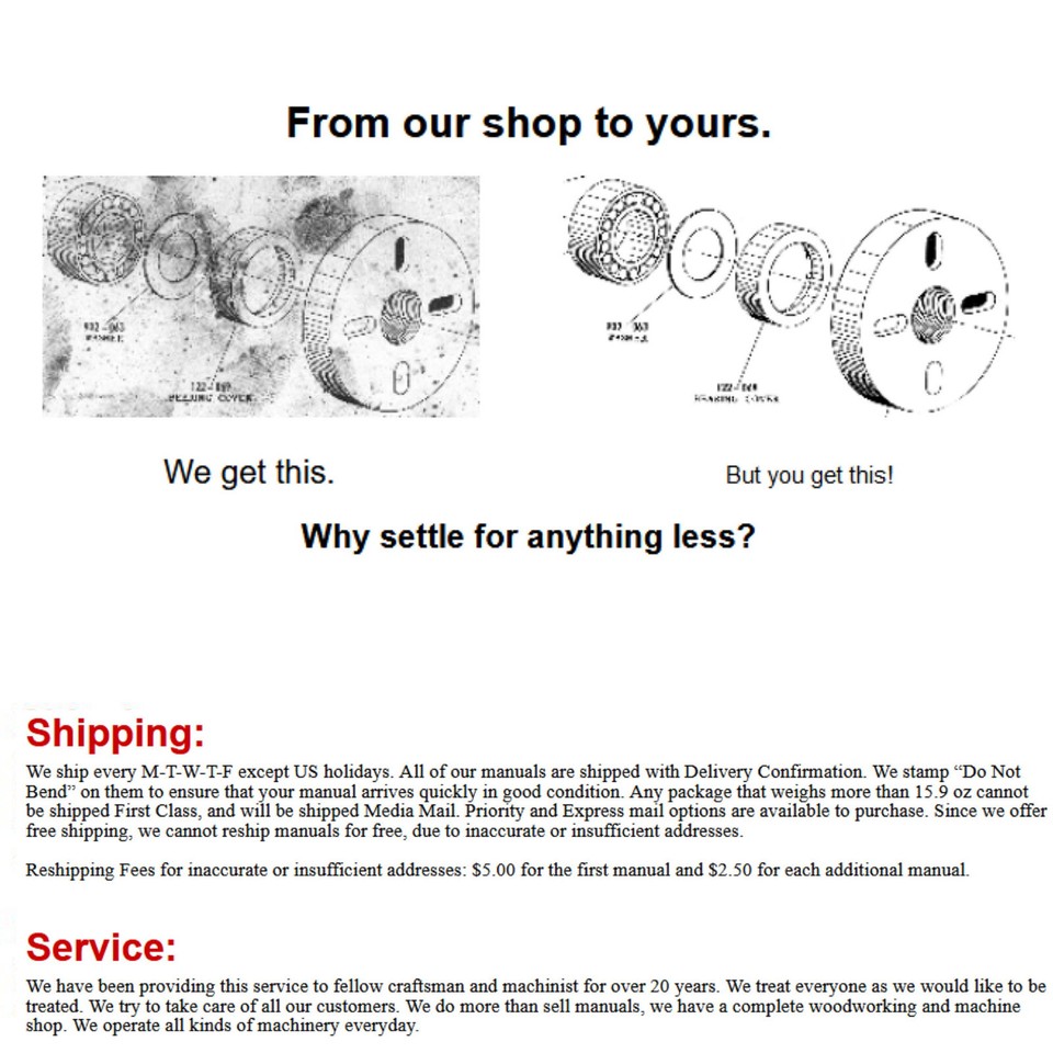 FOLEY Belsaw 314 Saw Blade Grinder Operator Instructions & Parts Manual ...