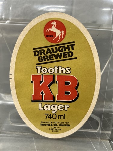 VINTAGE ORIGINAL BEER BOTTLE LABEL MANCAVE BAR PUB TOOTH KB LAGER ...