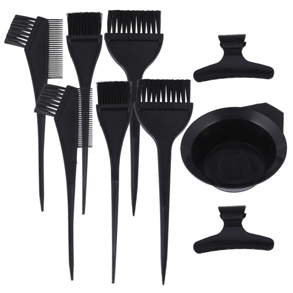 9 Pcs Dye Application Hair Colour Tools Tinting Brush Dyeing Kit | eBay ...