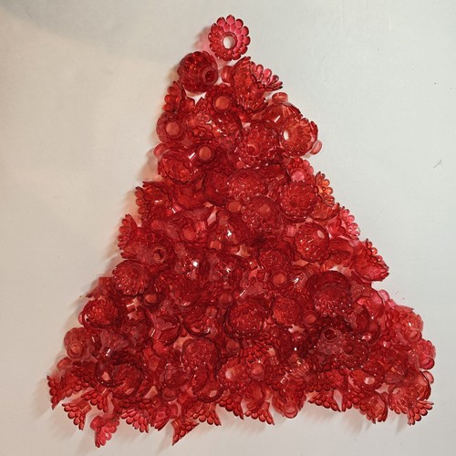 Vintage Christmas String Light Bulb Covers Reflectors Red Flower Shape ...