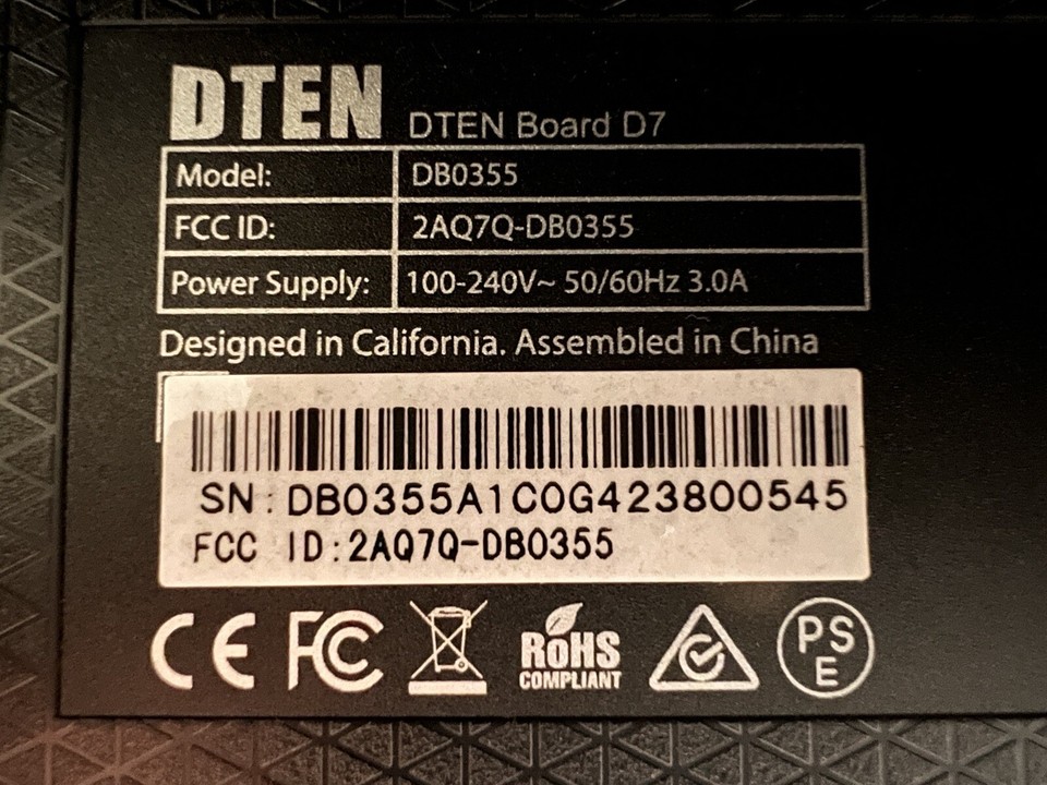 DTEN D7 55" 4K DB0355 All in One Interactive Whiteboard Webcamera TouchScreen | eBay