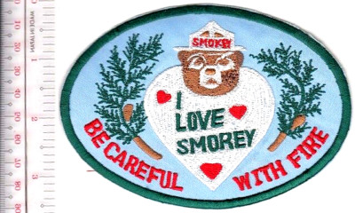 Smokey the Bear ''I Love Smokey'' ''Be Careful with Fire'' Patch NO ...