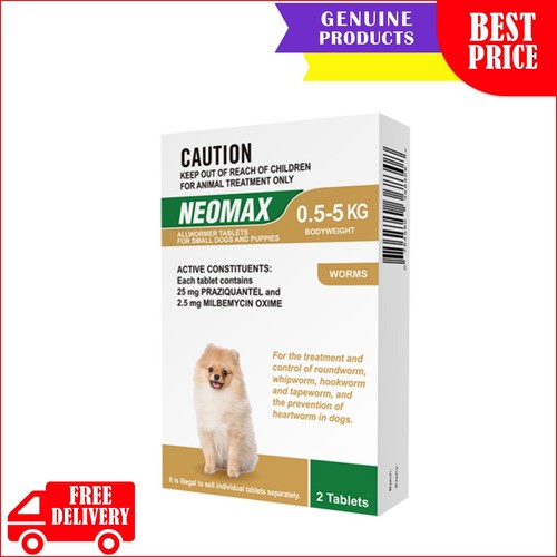 Neomax Allwormer Tablets for Small Dogs and Puppies 0.5 - 5 Kg (2 ...