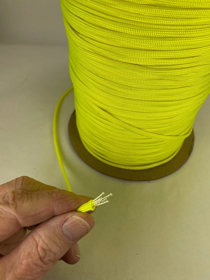 ~900ft spool of 3/16in wide NEON braided nylon/nylon core ligtweight ...