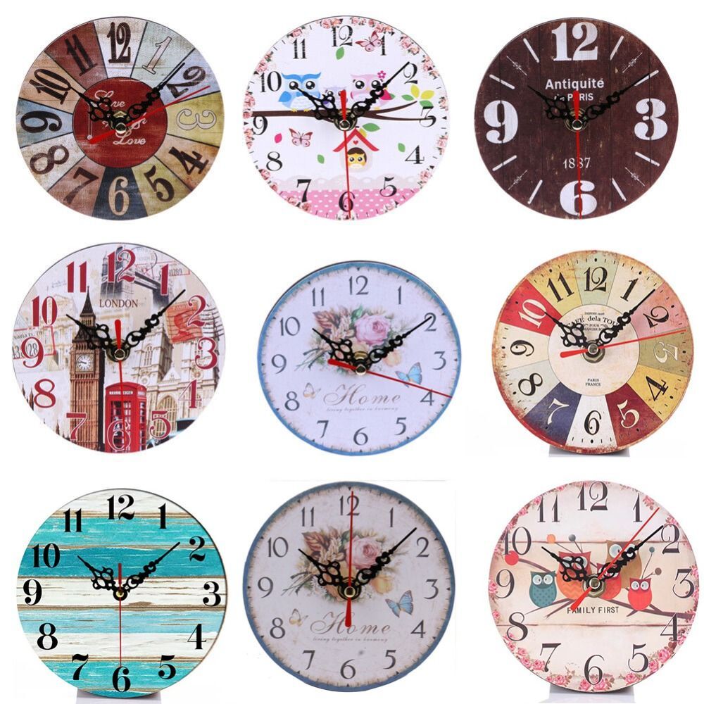 Round Shape Clock Covered by Paper Desk Clock New Wall Clock Living ...
