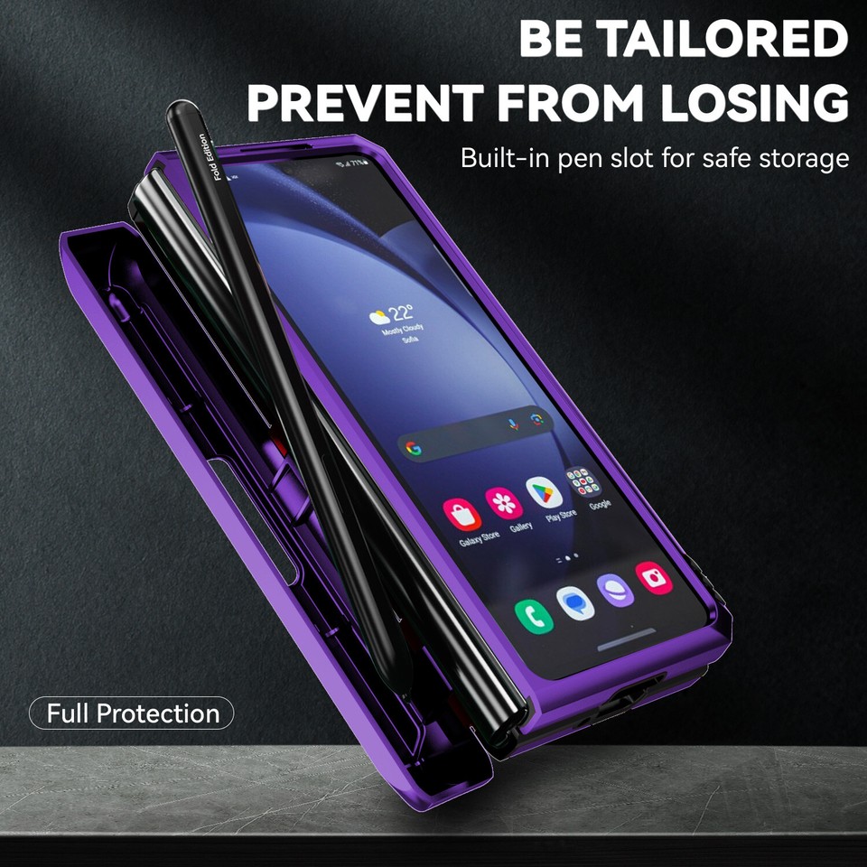 For Samsung Galaxy Z Fold 7 6 5 4 Hinge Protection Case Pen Holder ...