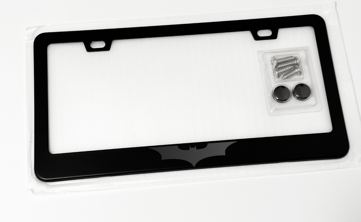 Black on Black Metal Batman License Plate Frame with Screws and Caps | eBay