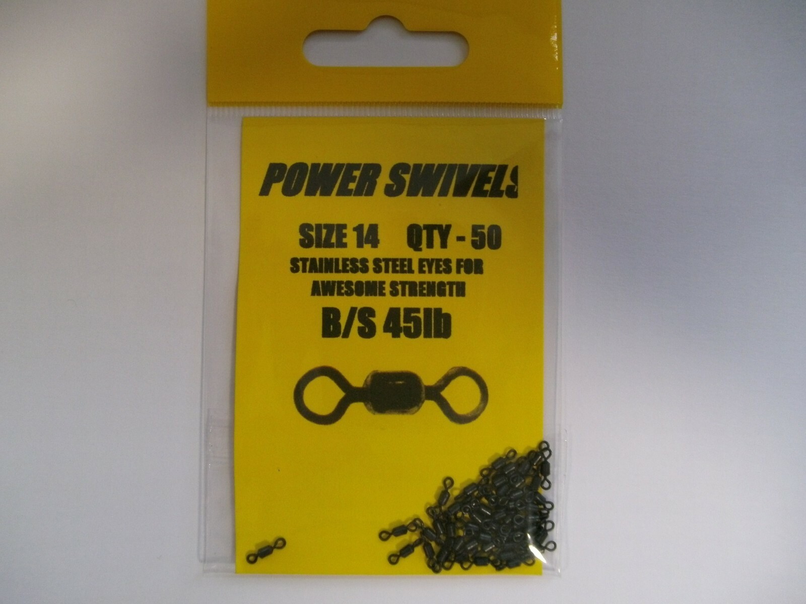 POWER SWIVELS - PACK OF x 50 various sizes * 5's - 14's ------ 45lb to ...