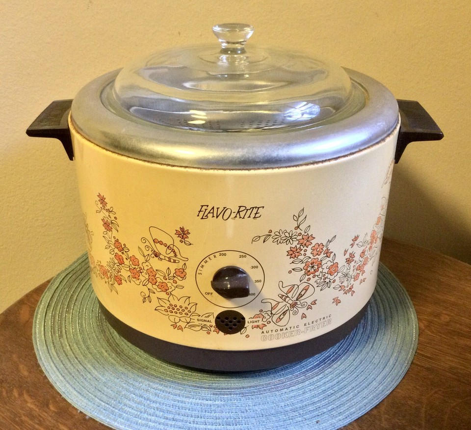 Vintage Flavo-Rite Automatic Electric Cooker Fryer With Basket & Lid ...
