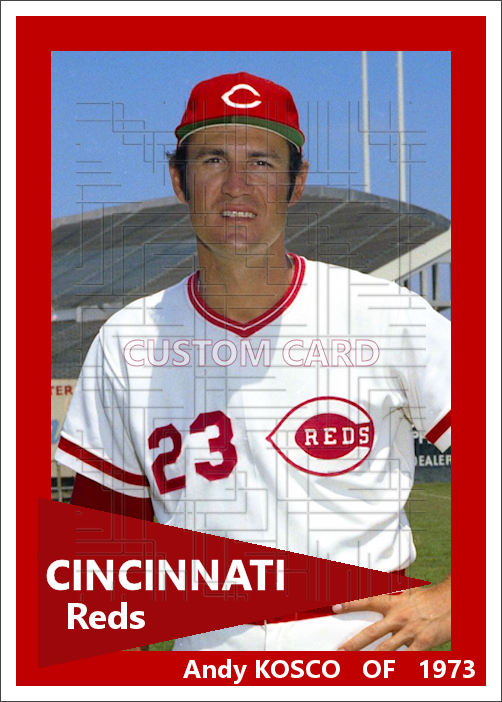 Andy Kosco - 1973 Cincinnati Reds - 2.5 x 3.5 custom card (blank back ...