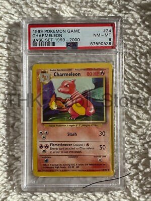 Pokémon TCG Charmeleon Base Set 4th print 1999-2000 24/102 PSA 8 NM-MT ...