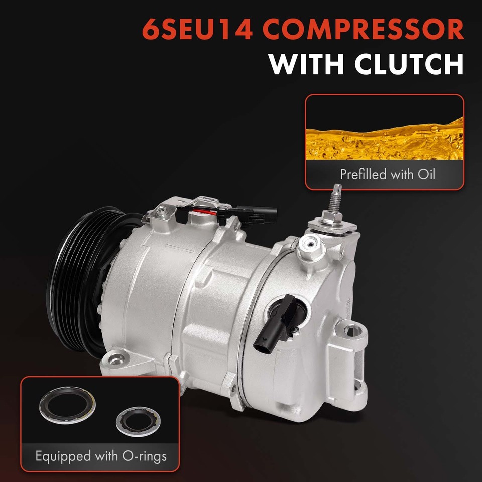 AC Compressor w/ 6SEU14 Style & 5-Groove Pulley for Cadillac CT5 CT4 ...