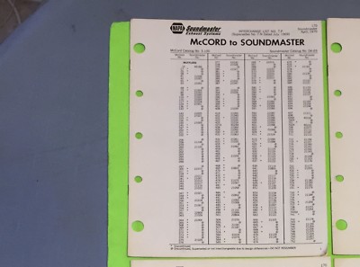 Muffler cross reference, McCord/Soundmaster, 1970. Item: 9036a | eBay