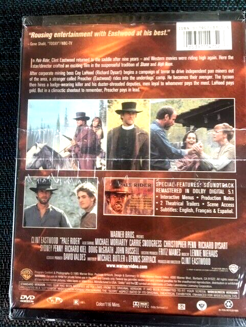 PALE RIDER-1985 (Snapper Case DVD) Dual-Widescreen & Full Screen NEW ...
