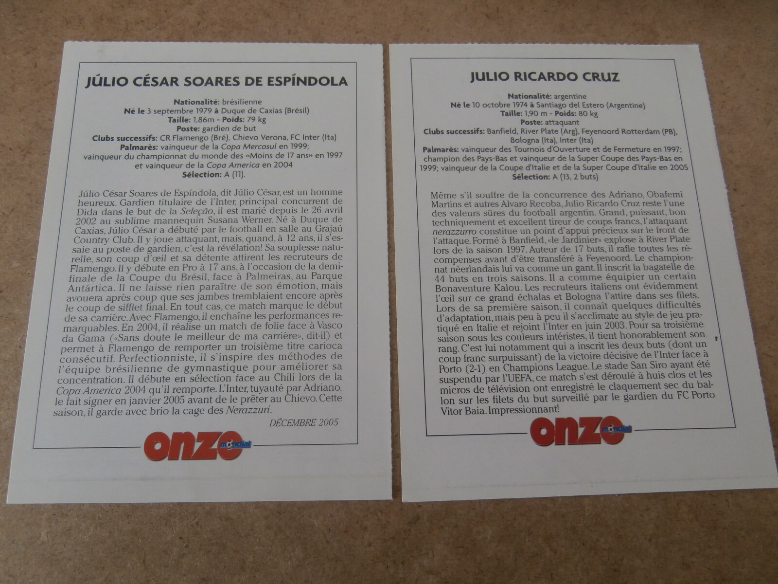 GUARIN, FREY, CRUZ, RECOBA, INTER MILAN, 9 ROOKIE CARDS ONZE MONDIAL ...