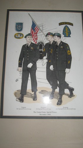 Nice Framed Vietnam Special Forces Print 1963 . 19" x 23" Read ...