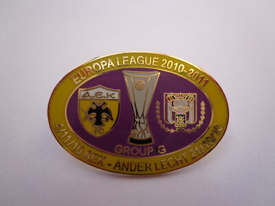 AEK FC PIN AEK - ANDERLECHT EUROPA LEAGUE CUP 2010 - 2011 PIN BADGE | eBay
