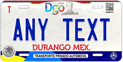 Durango 2010 Mexico Customized License Plate Novelty Auto ATV ...