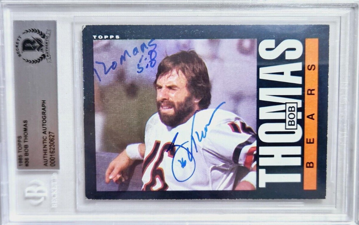 1985 Topps #36 Bob Thomas Signed Football Card Autograph Auto BGS BAS ...