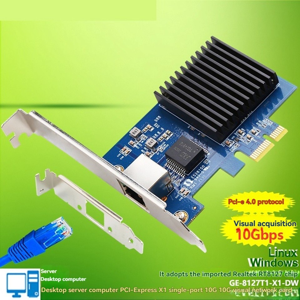 10-GB-PCIe-NIC-Netzwerkkarte, Einzelner RJ45-Port, RTL8127-Chip, PCI-Expres7509 | eBay