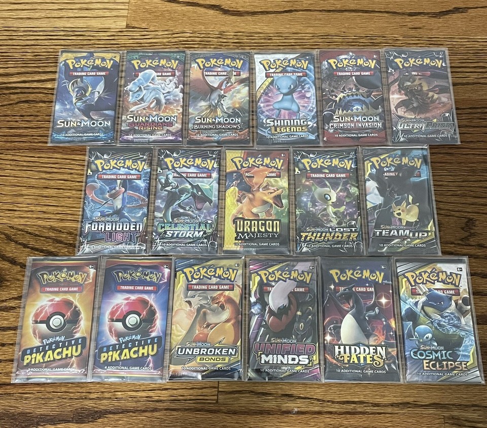 Pokemon Complete Sealed Booster Pack Lot WOTC TOPPS EX DPP+ BW XY SM ...