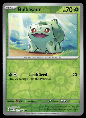 Bulbasaur Reverse Holo NM 001/165 Scarlet & Violet 151 Pokemon Card | eBay