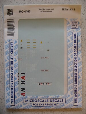 Microscale Decals HO MC-4405 Wan Hai Lines, Ltd 40' Containers Decal ...