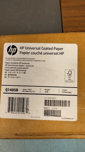 HP Designjet Inkjet Large Format Paper 4.9 mil 36" x 150 ft White ...